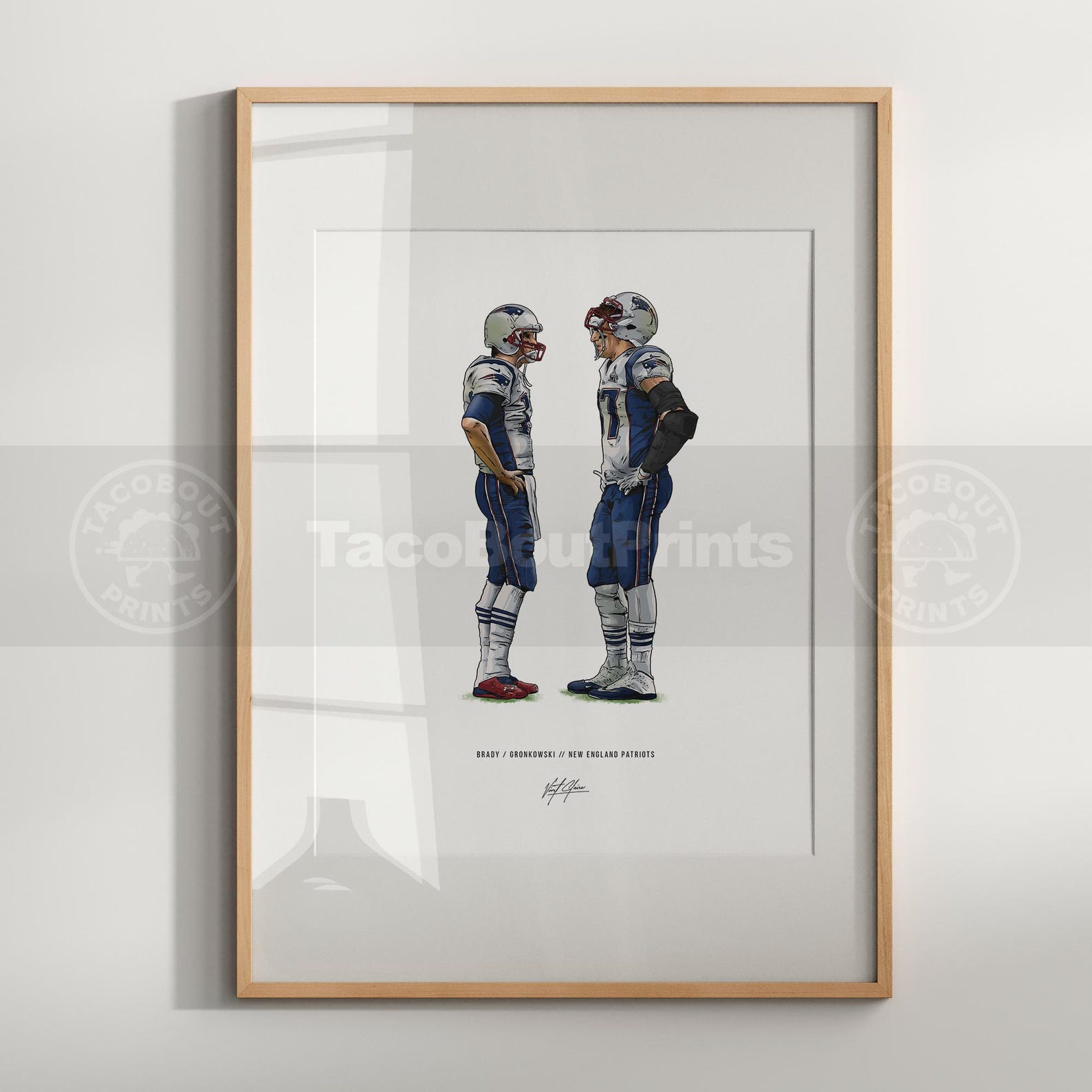 Tom Brady Rob Gronkowski Poster, New England Patriots Football Wall Art ...
