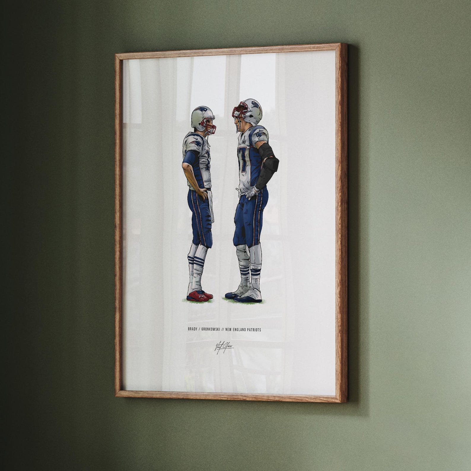 Tom Brady Rob Gronkowski Poster, New England Patriots Football Wall Art ...