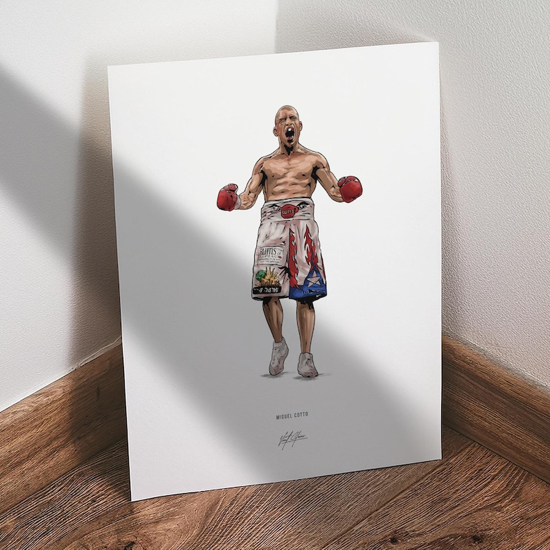 Miguel Cotto Poster, Boxing Wall Art, 8x10 Sports Print for Man Cave ...