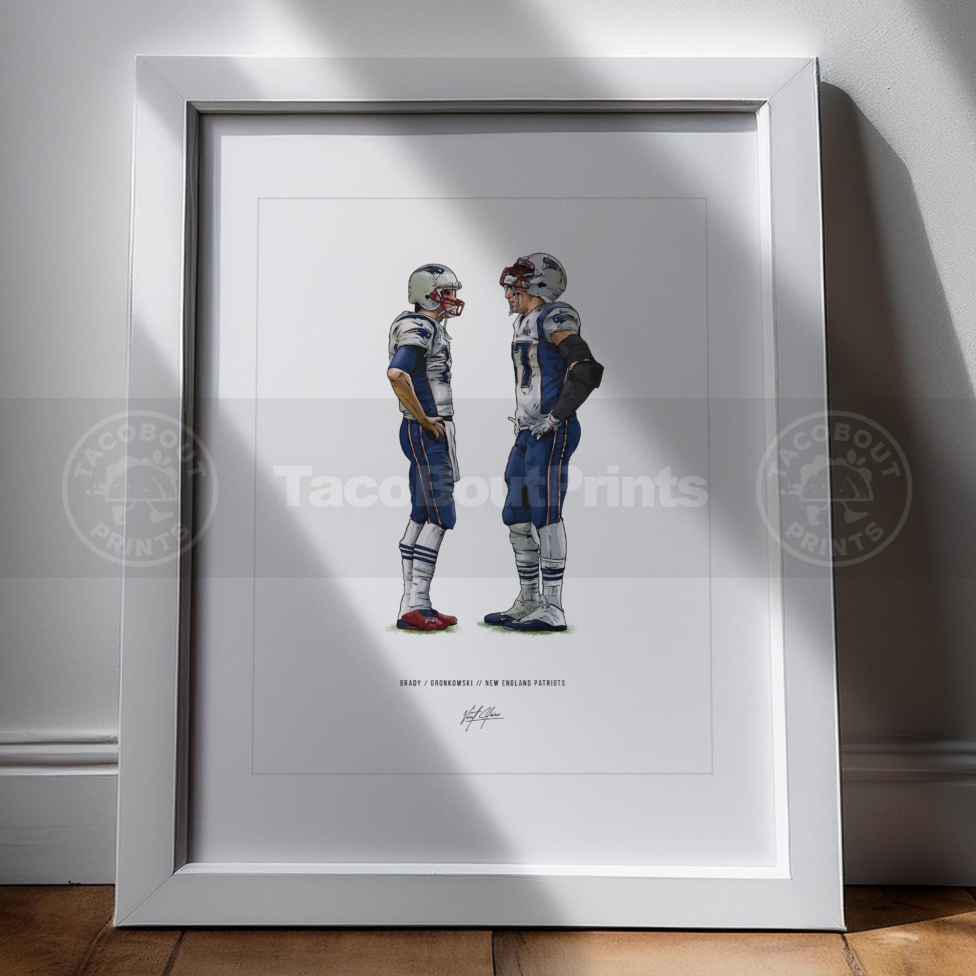 Tom Brady Rob Gronkowski Poster, New England Patriots Football Wall Art ...