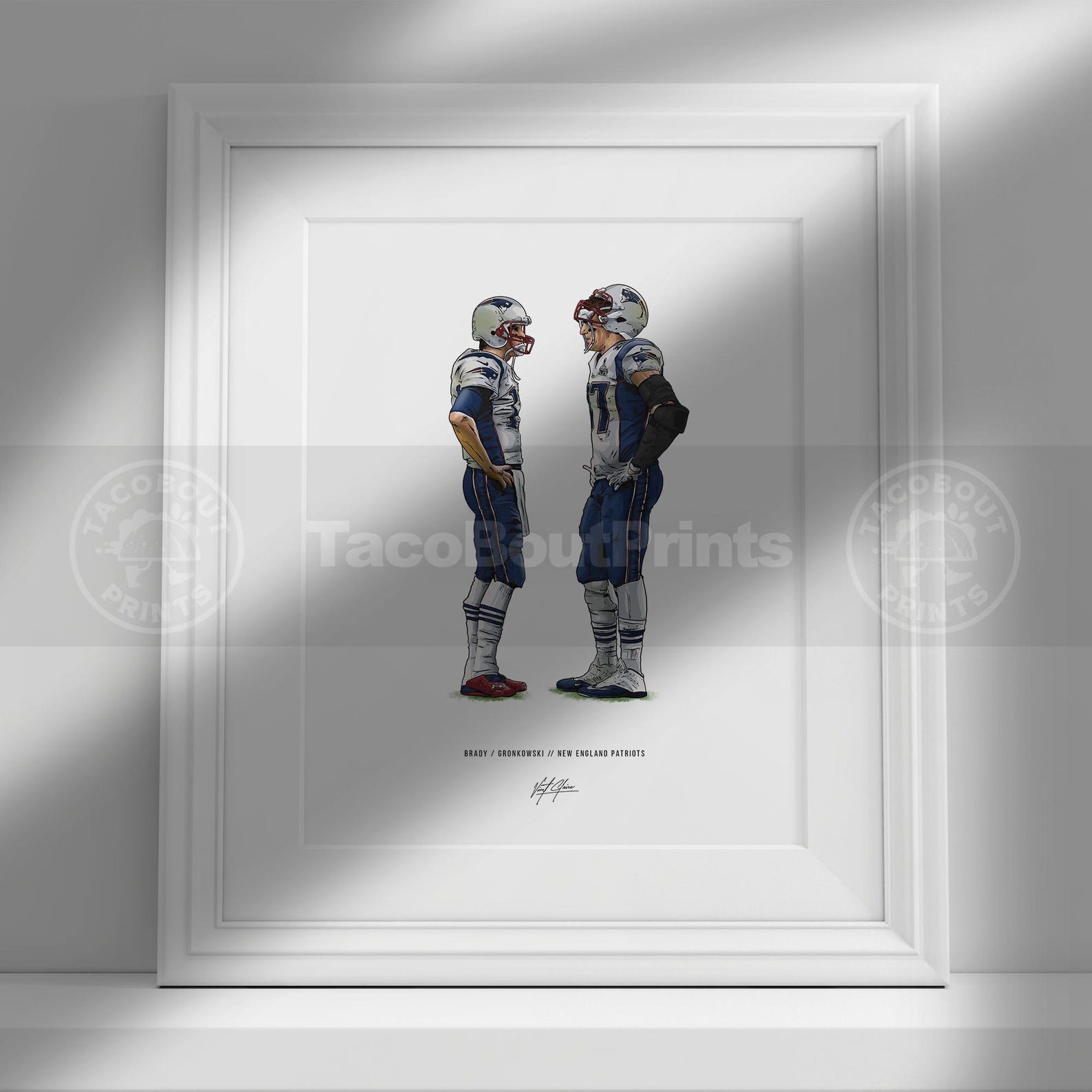 Tom Brady Rob Gronkowski Poster, New England Patriots Football Wall Art ...