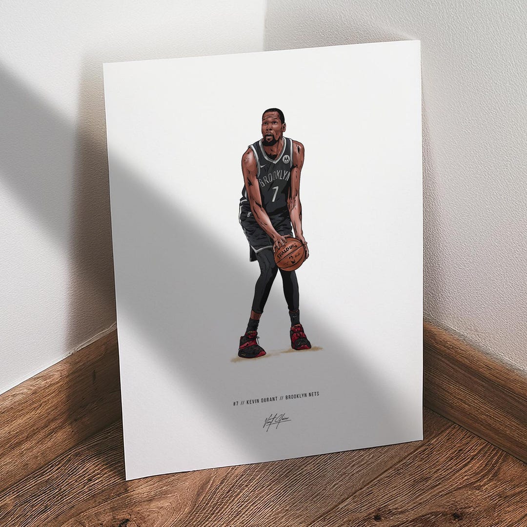 Kevin Durant Poster, Brooklyn Nets Basketball Wall Art, 8x10 Sports ...