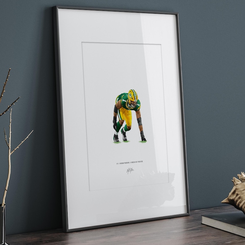 Micah Parsons Poster, Green Bay Packers Football Wall Art, 8x10 Sports ...