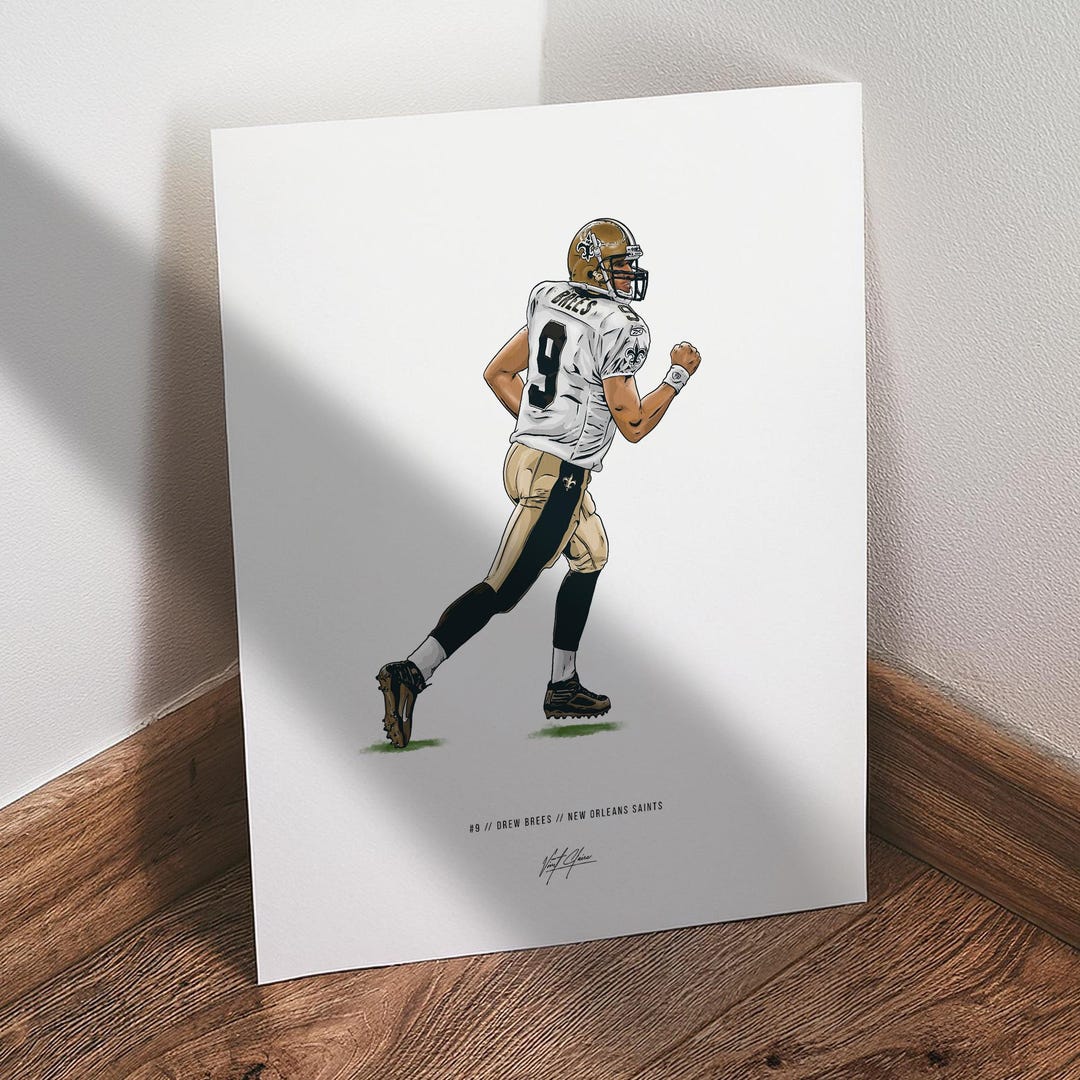 Drew Brees Poster, New Orleans Saints Football Wall Art, 8x10 Sports ...