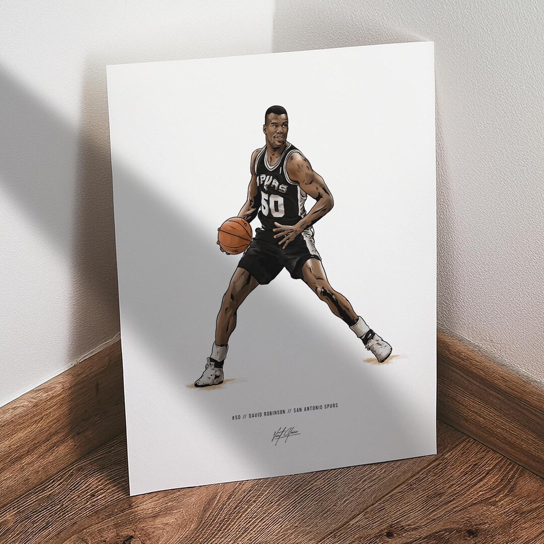 David Robinson Poster, San Antonio Spurs Basketball Wall Art, 8x10 ...