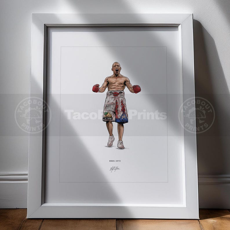 Miguel Cotto Poster, Boxing Wall Art, 8x10 Sports Print for Man Cave ...