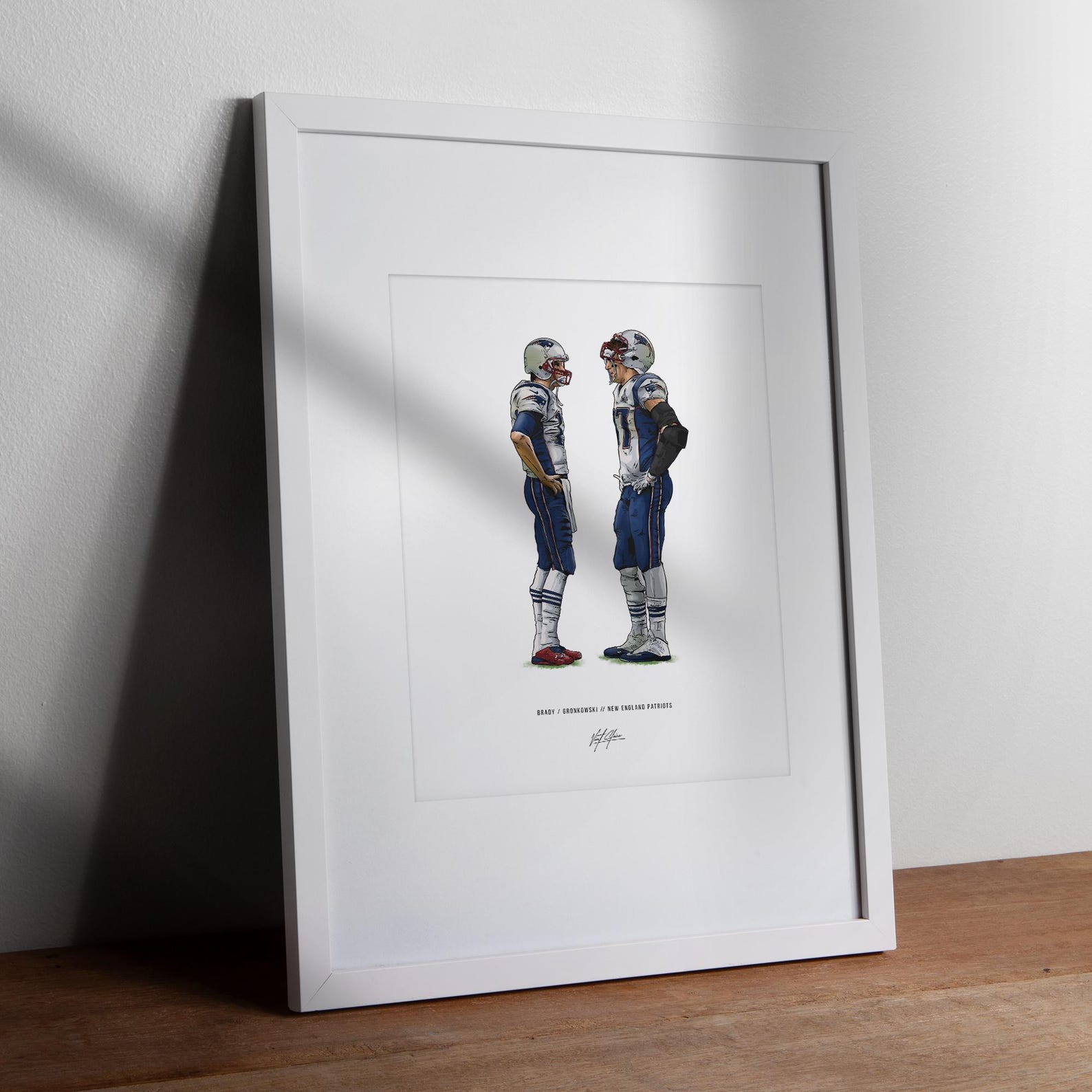 Tom Brady Rob Gronkowski Poster, New England Patriots Football Wall Art ...