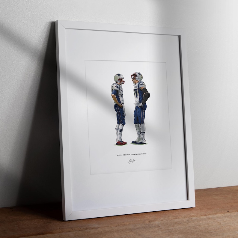 Tom Brady Rob Gronkowski Poster, New England Patriots Football Wall Art ...