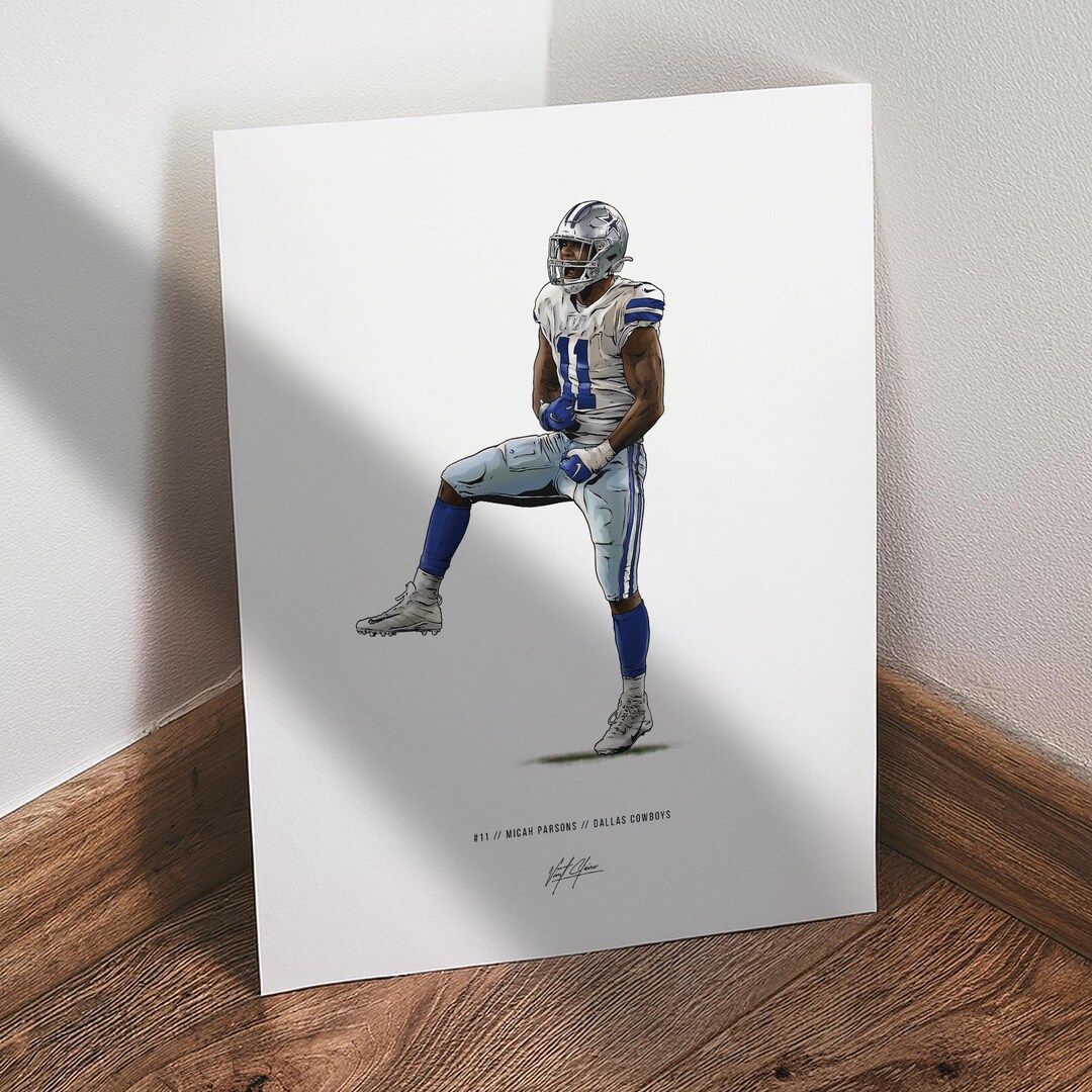 Micah Parsons Poster V2, Dallas Cowboys Football Wall Art, 8x10 Sports ...