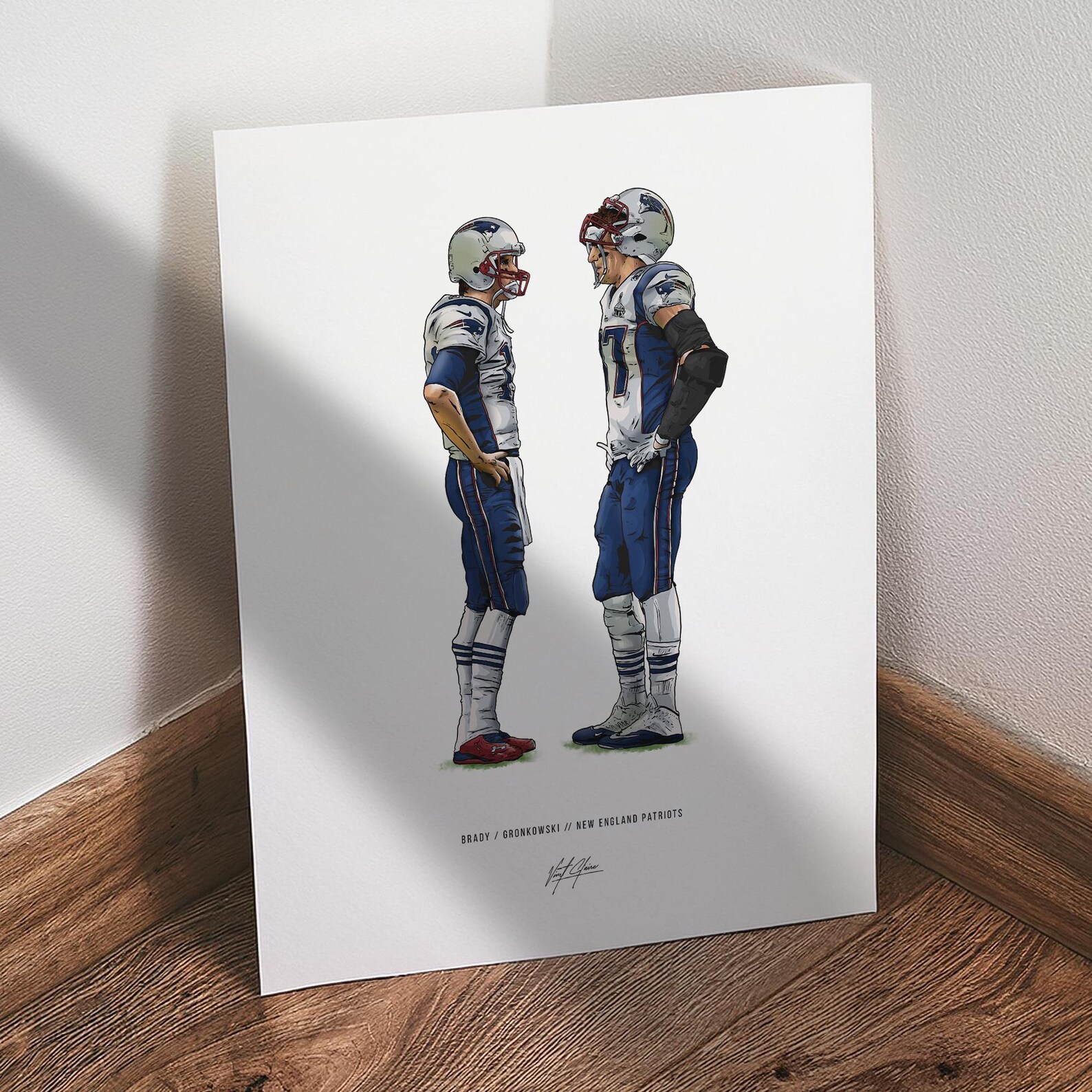 Tom Brady Rob Gronkowski Poster, New England Patriots Football Wall Art ...