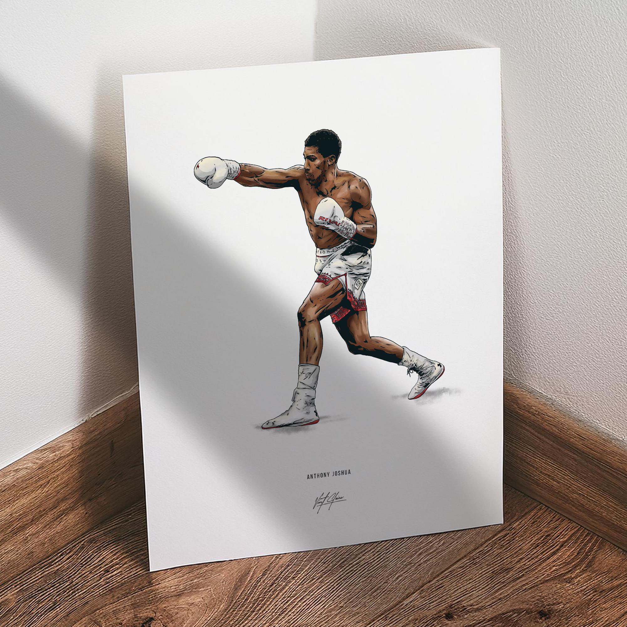 Anthony Joshua Poster, Boxing Wall Art, 8x10 Sports Print for Man Cave ...