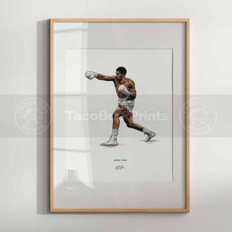 Anthony Joshua Poster, Boxing Wall Art, 8x10 Sports Print for Man Cave ...