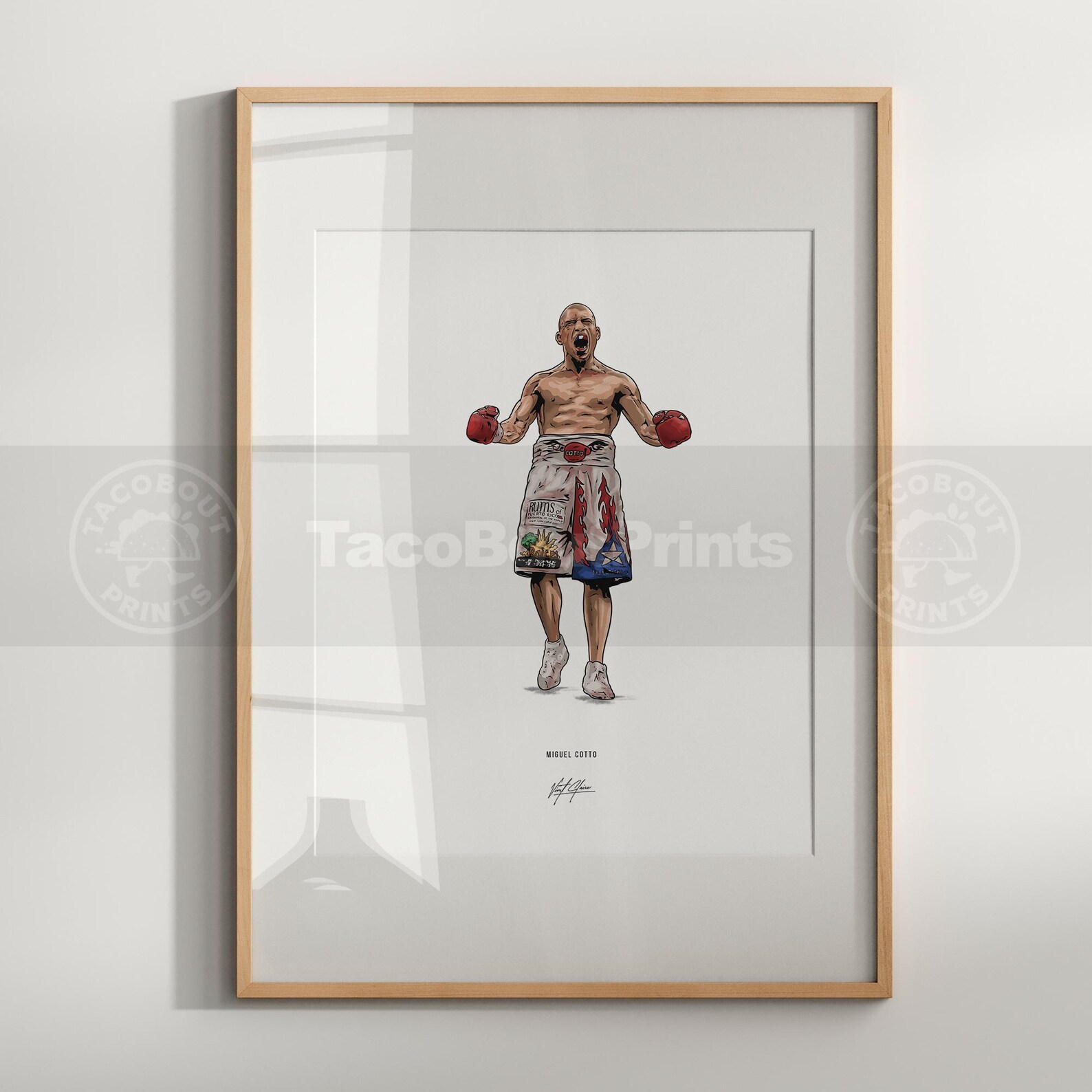 Miguel Cotto Poster, Boxing Wall Art, 8x10 Sports Print for Man Cave ...