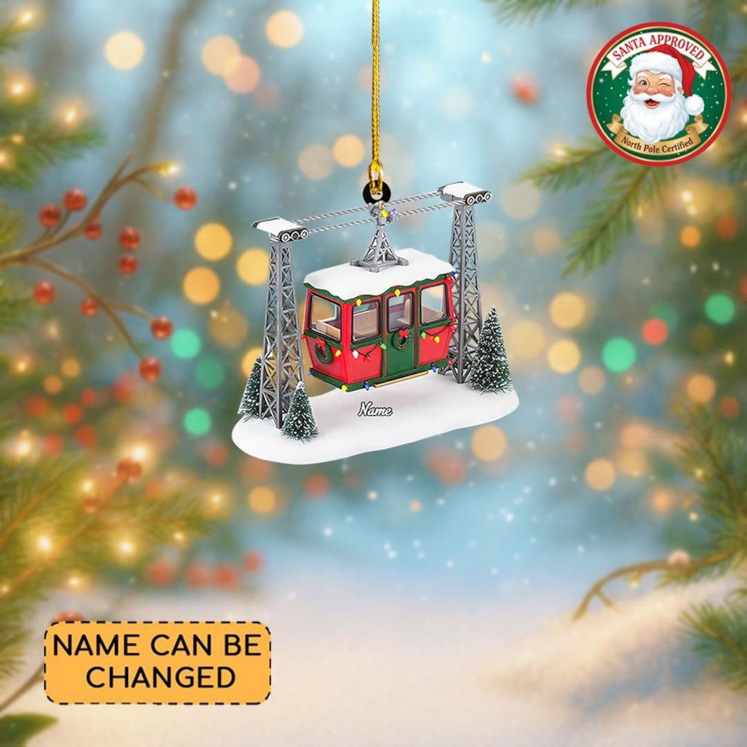 Personalized Cable Car Ornament, Gondola Christmas Ornament, Tramway ...