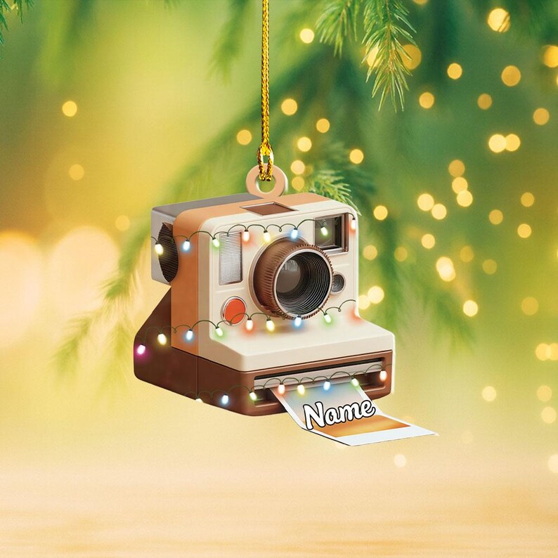 Personalized Polaroid Camera Christmas Ornament, Camera Ornament Gift ...