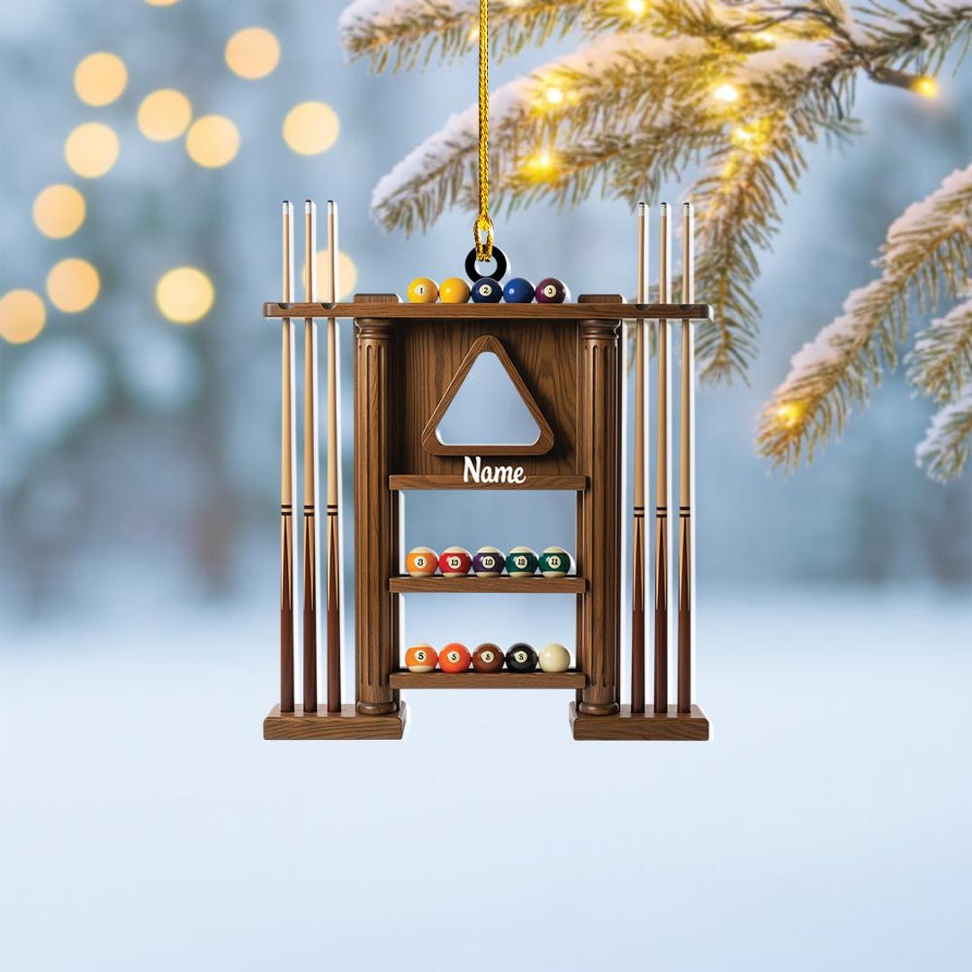 Personalized Billiards Cue Rack Ornament, Billiards Cue Holder ...