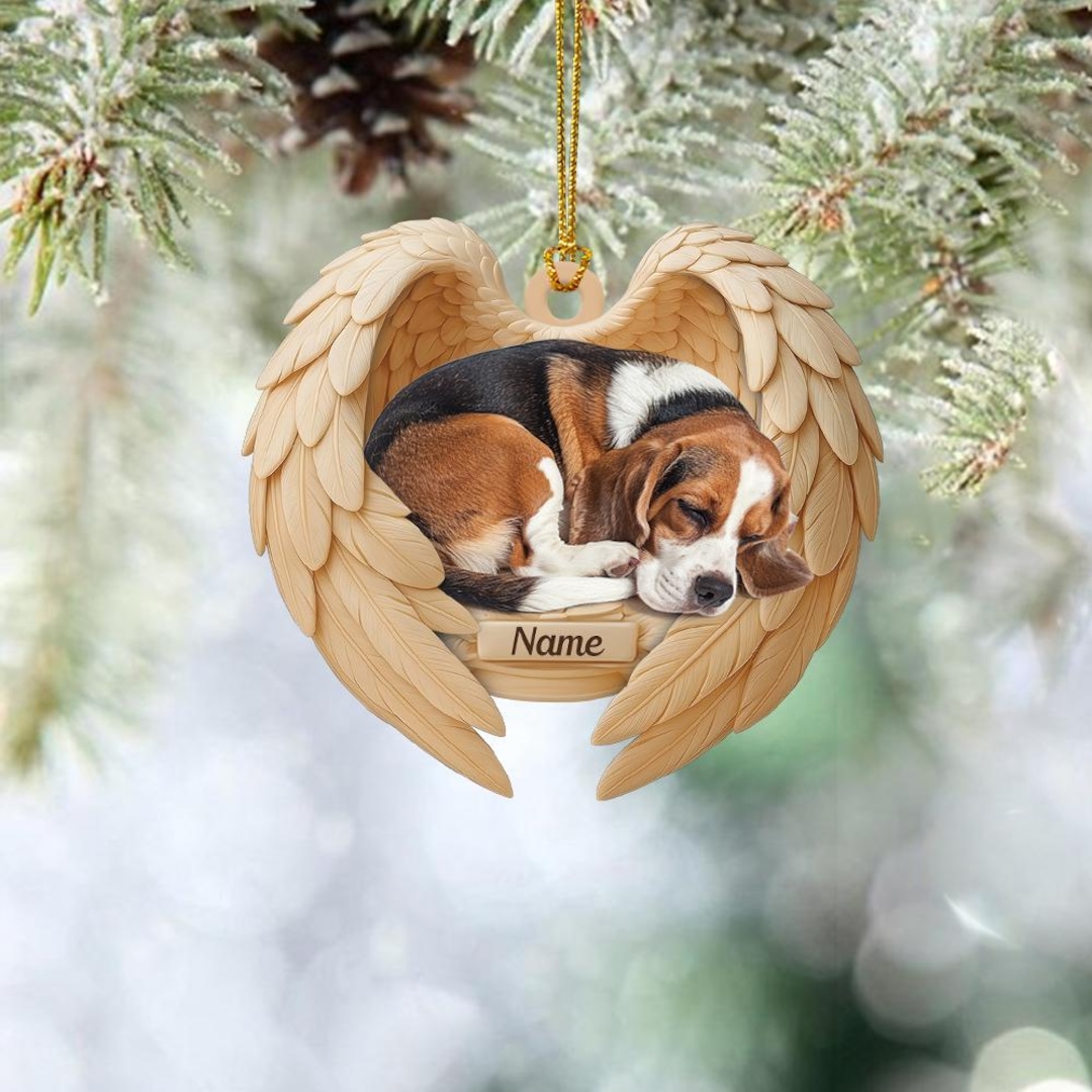 Personalized Beagle Dog Angel Wings Ornament Beagle Dog Christmas ...
