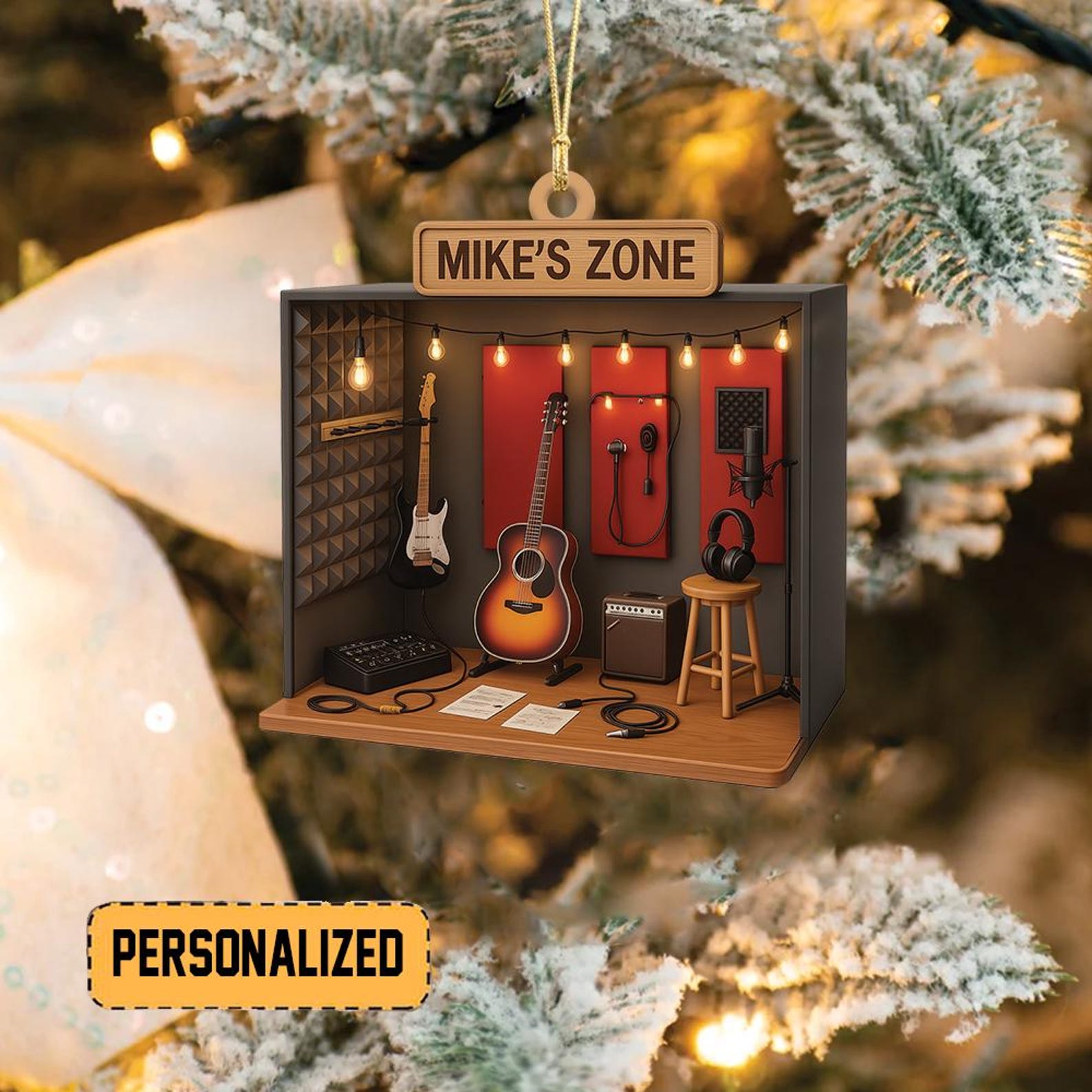 Personalized Recording Booth Ornament, Recording Room Christmas ...