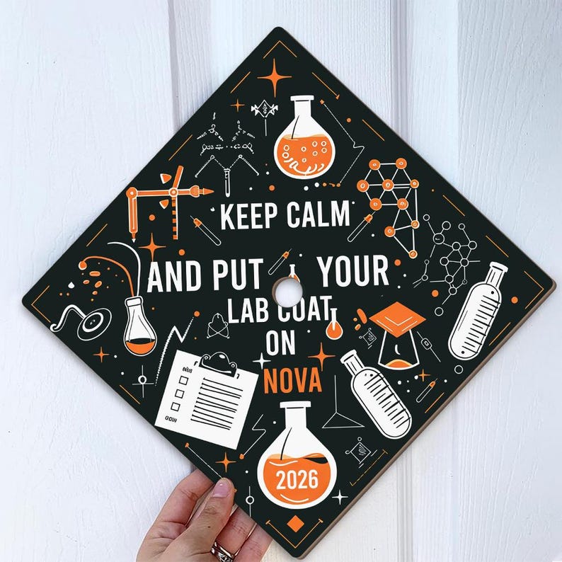 Lab Coat Science Graduation Cap Topper, Medical Laboratory Grad Decal ...