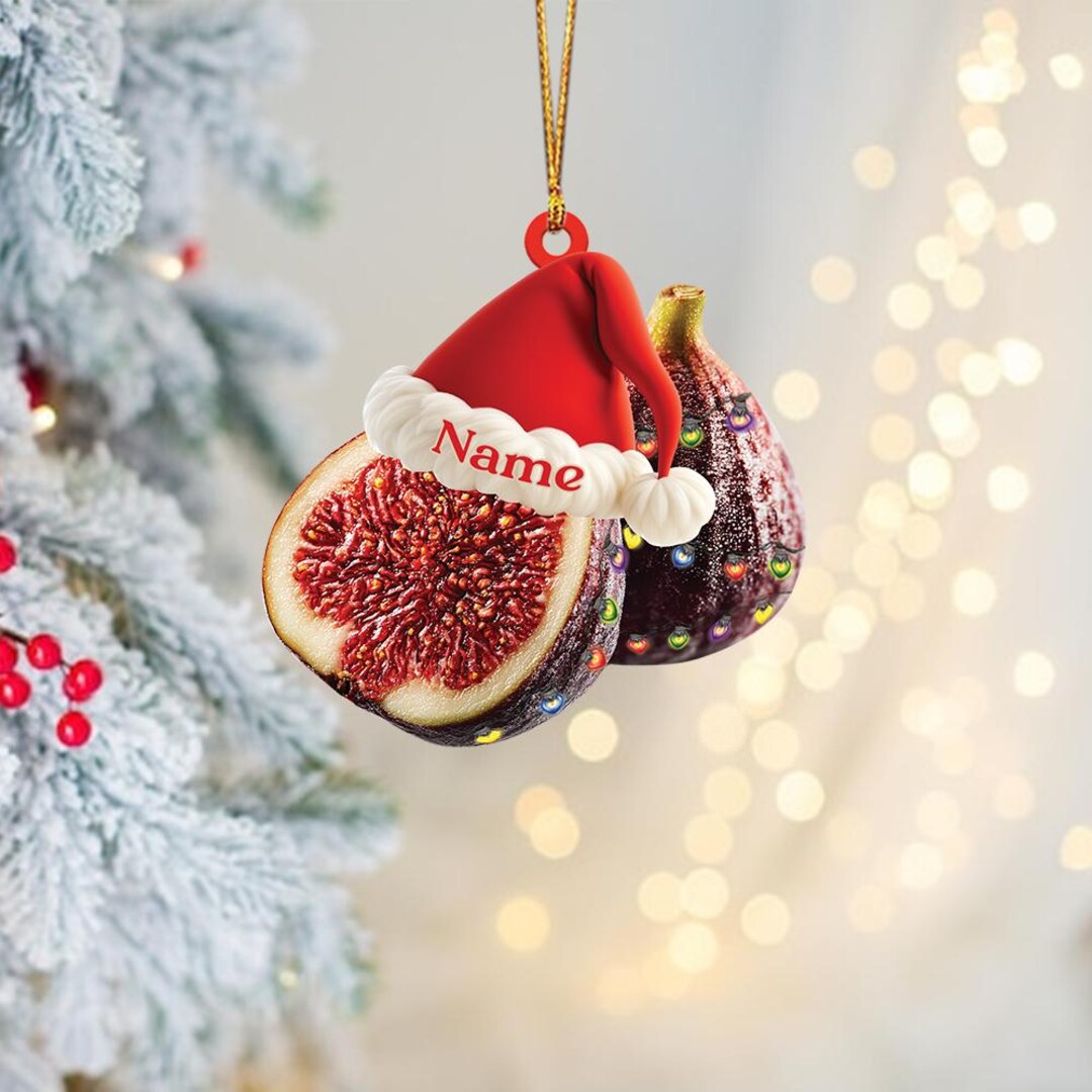 Personalized Fig Ornament, Fig Christmas Lights Ornament, Fig Christmas ...