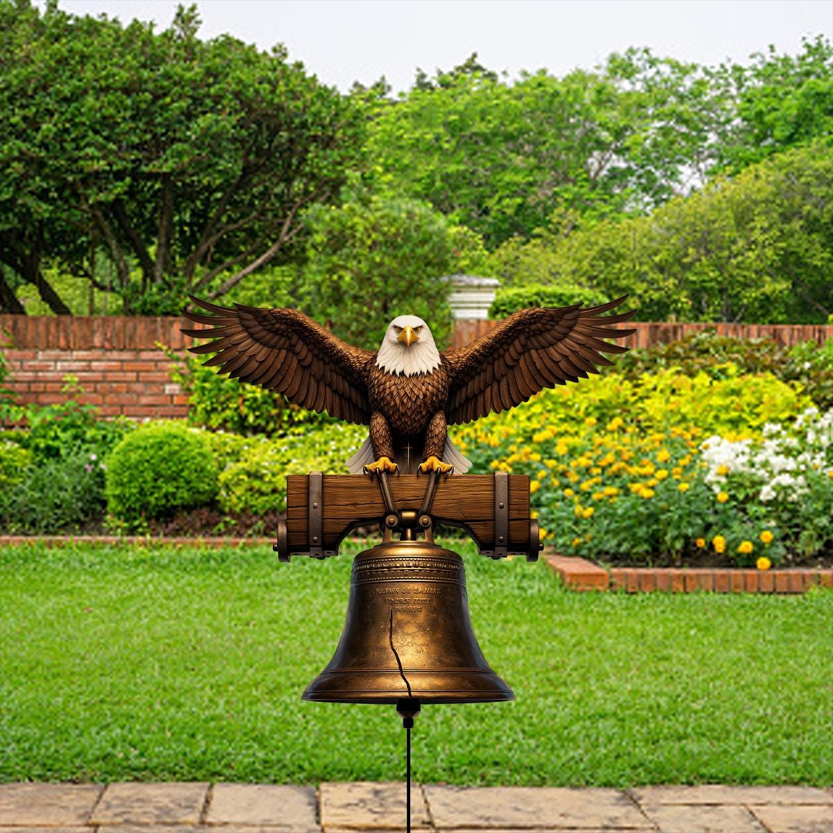 Liberty Bell Bald Eagle Yard Sign, American 250 Years Patriotic Lawn ...
