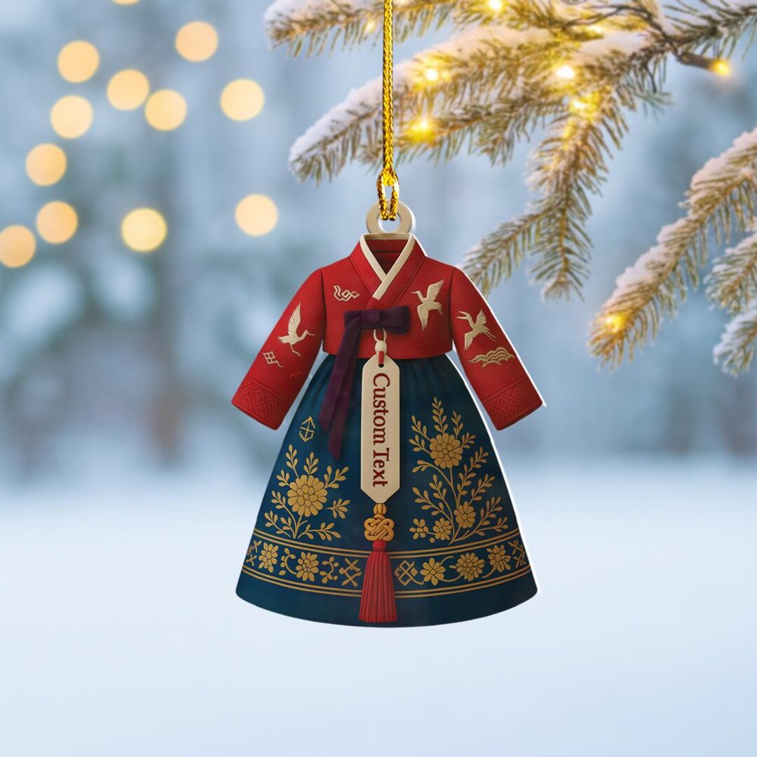 Personalized Korean Hanbok Ornament, Traditional Embroidered Hanbok ...