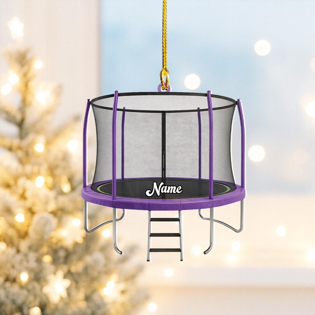Personalized Trampoline Christmas Ornament, Trampoline 2D Flat Ornament ...
