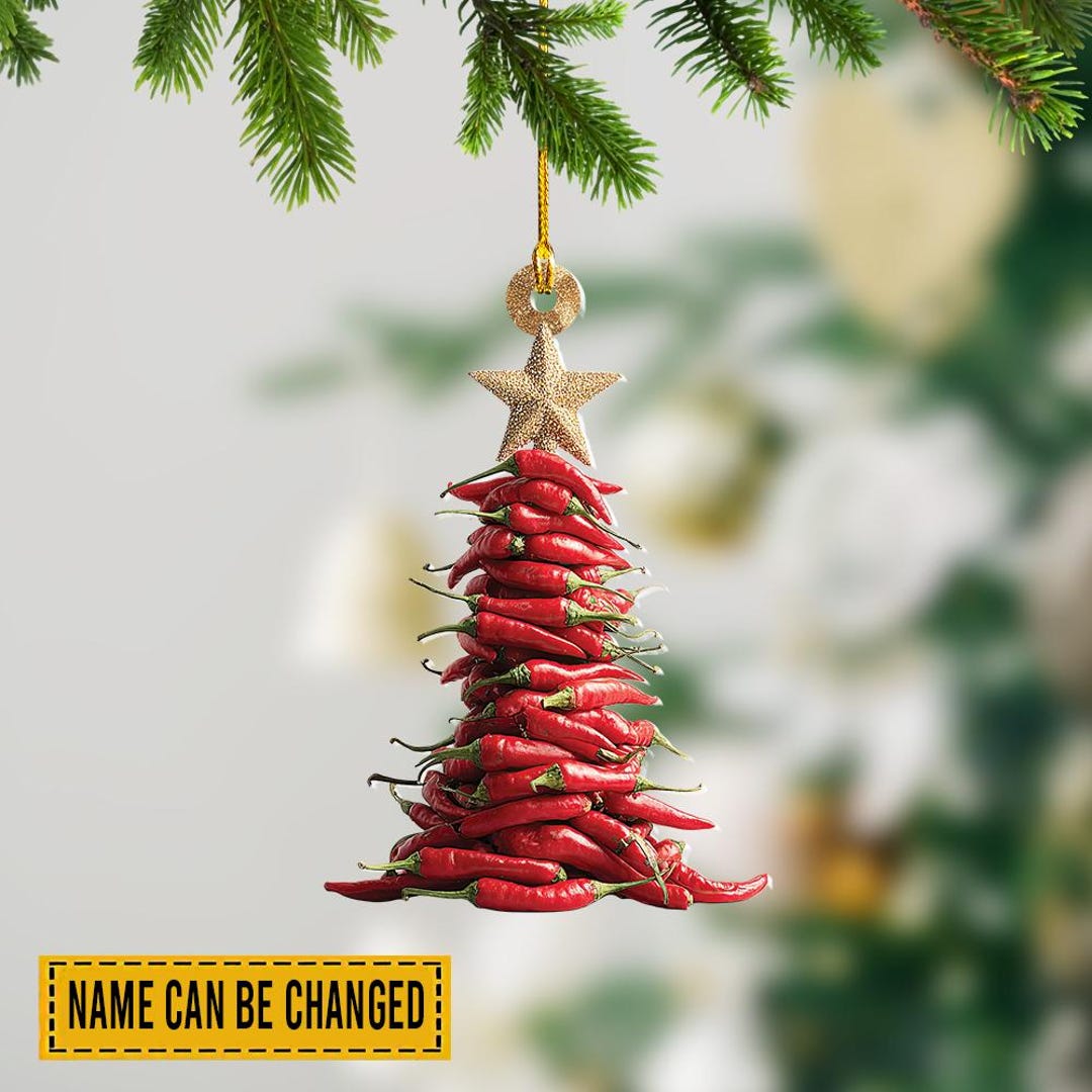 Personalized Chili Pepper Ornament, Chili Pepper Christmas Ornament ...