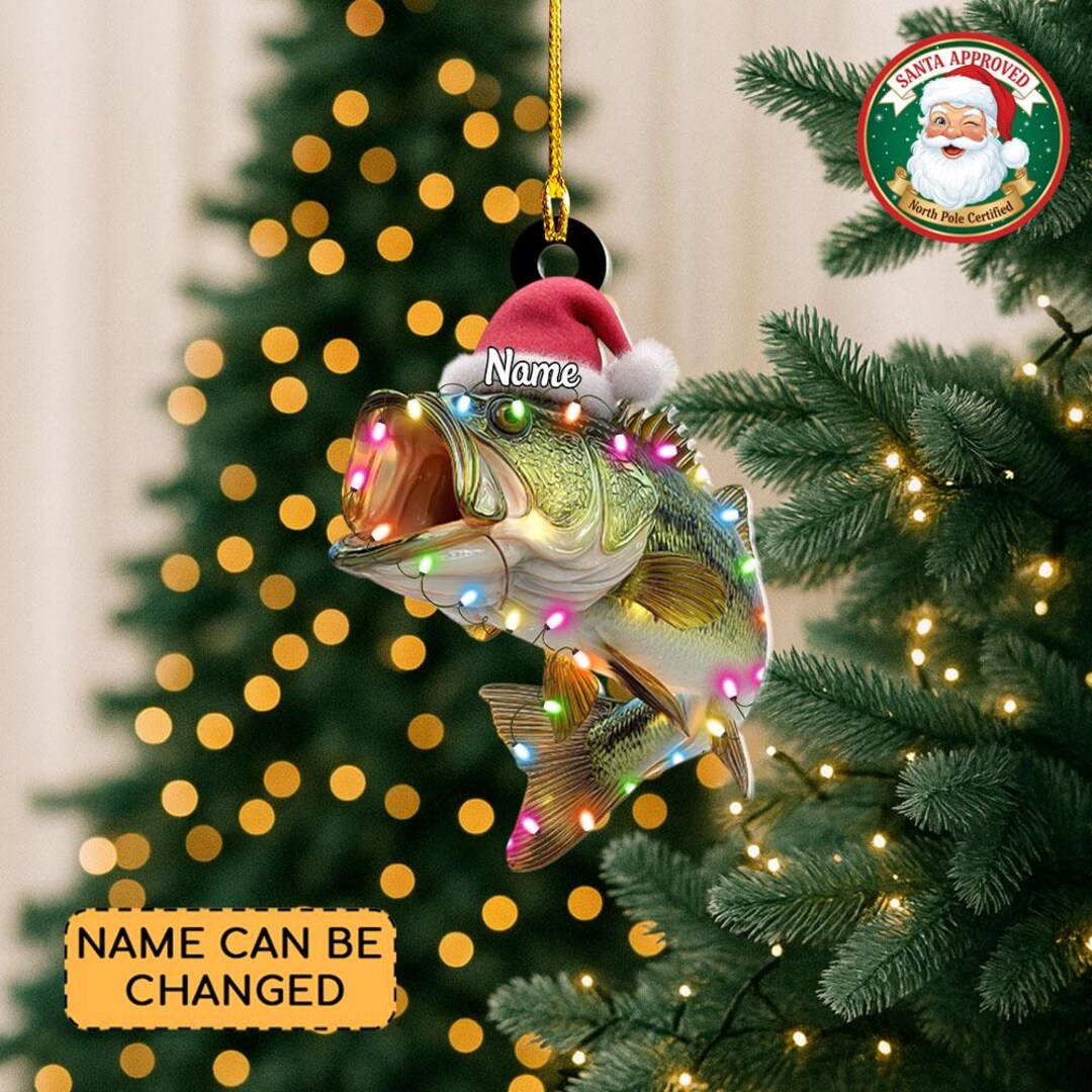 Personalized Largemouth Bass Fish Christmas Ornament, Largemouth Bass ...