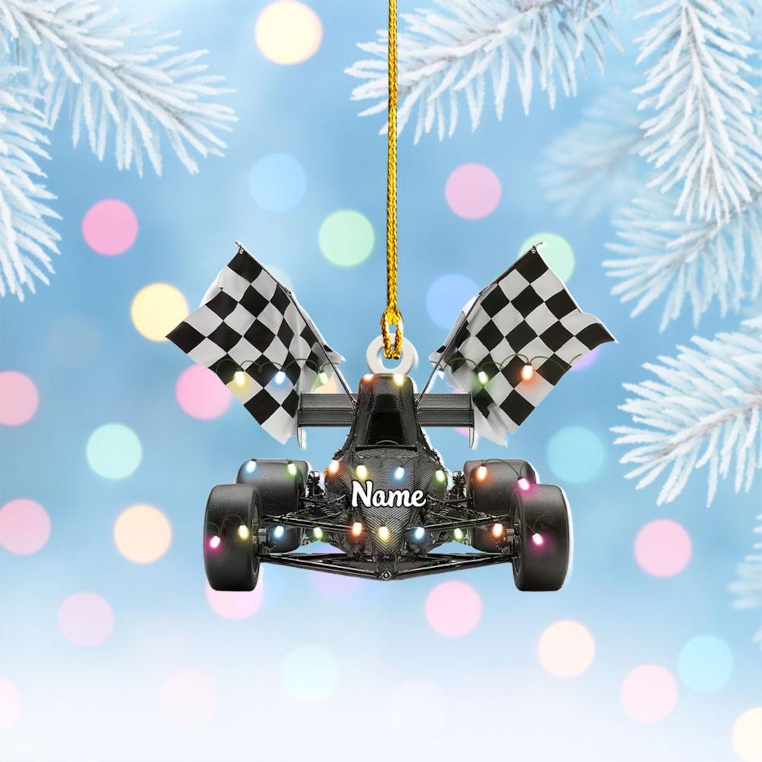 Personalized Sprint Race Car Christmas Ornament, Racing Driver Ornament ...