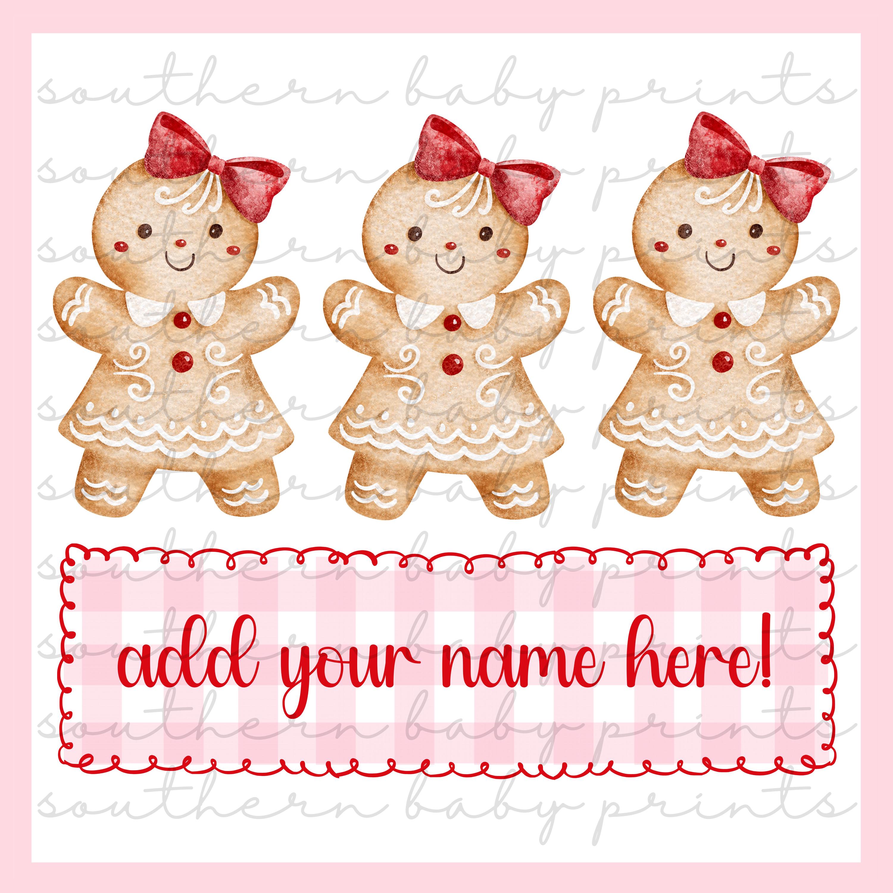 Christmas PNG, Gingerbread Girl Trio PNG, Gingerbread Girl Design ...
