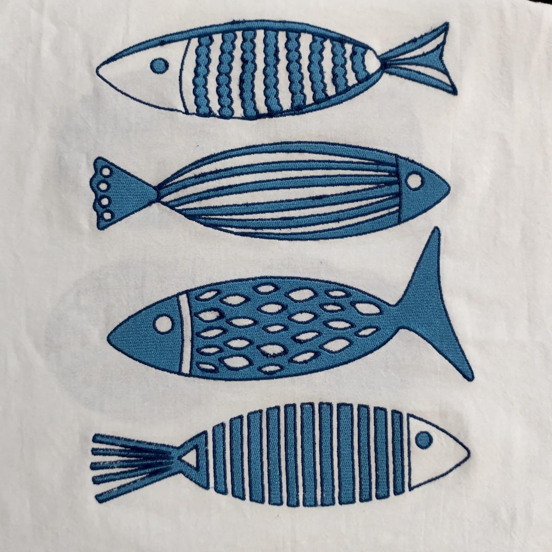 Sardine Fish Machine Embroidery Pattern DIGITAL FILES ONLY - Stylized ...