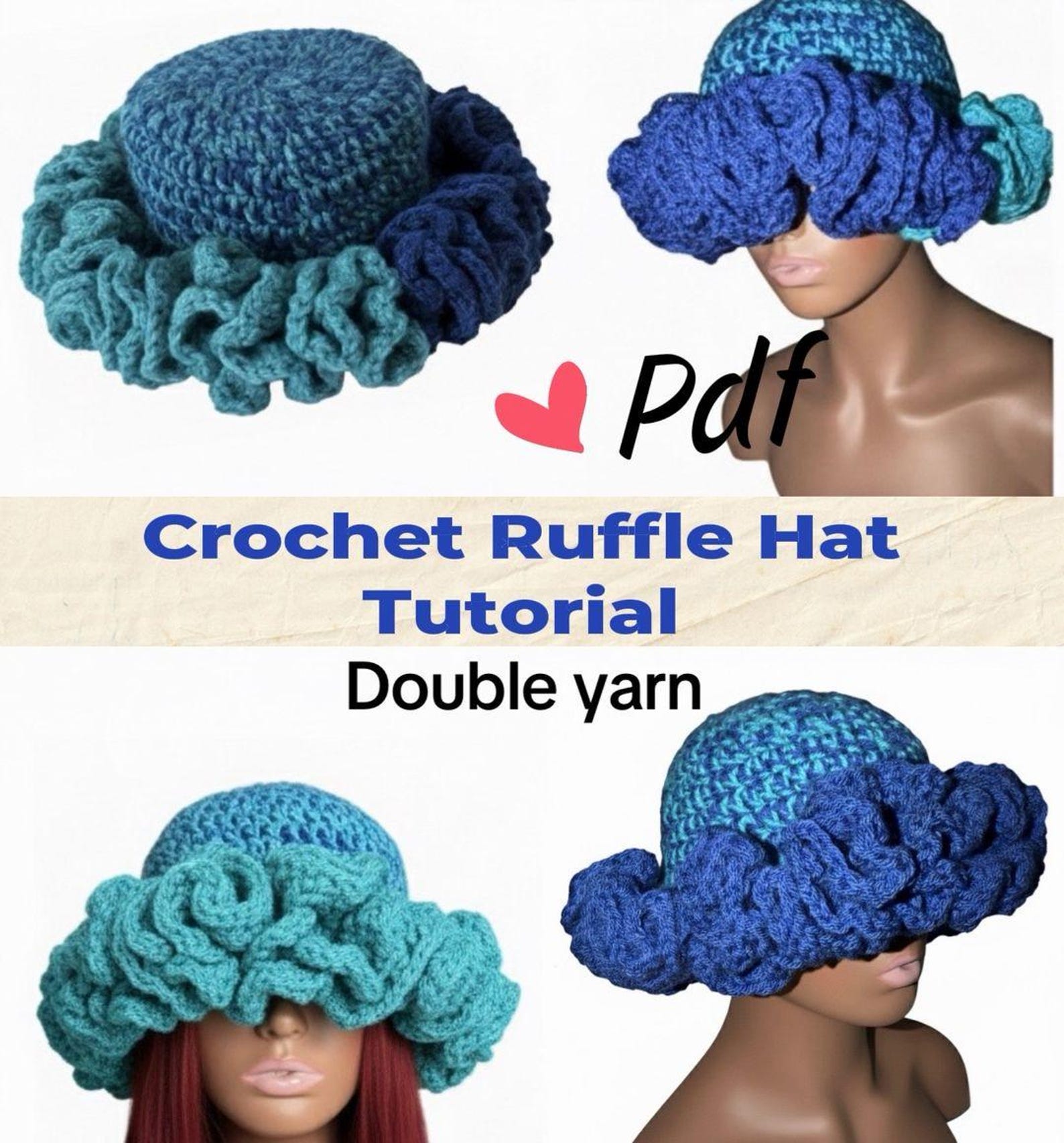Beginner Friendly Crochet Ruffle Hat Pattern – DIY Tutorial - Etsy