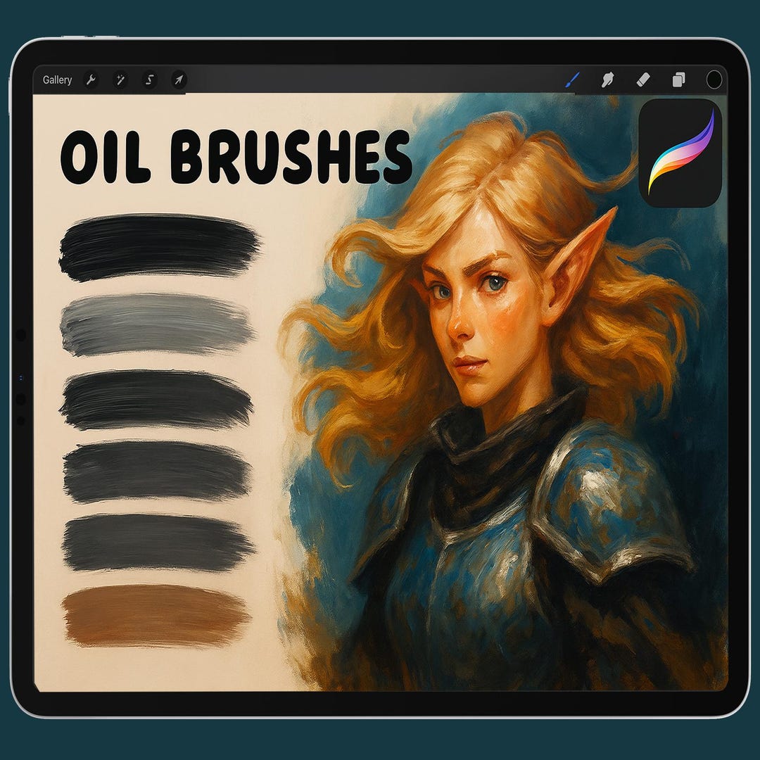 Realistic Oil Procreate Brushes, Painting Kit for Procreate, iPad ...