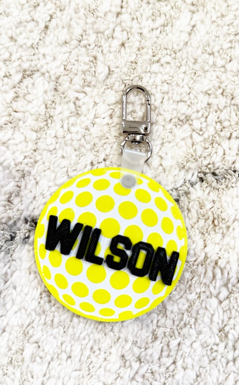 Personalized Golf 3D Printed Sports Keychain: Custom Name & Number - Etsy