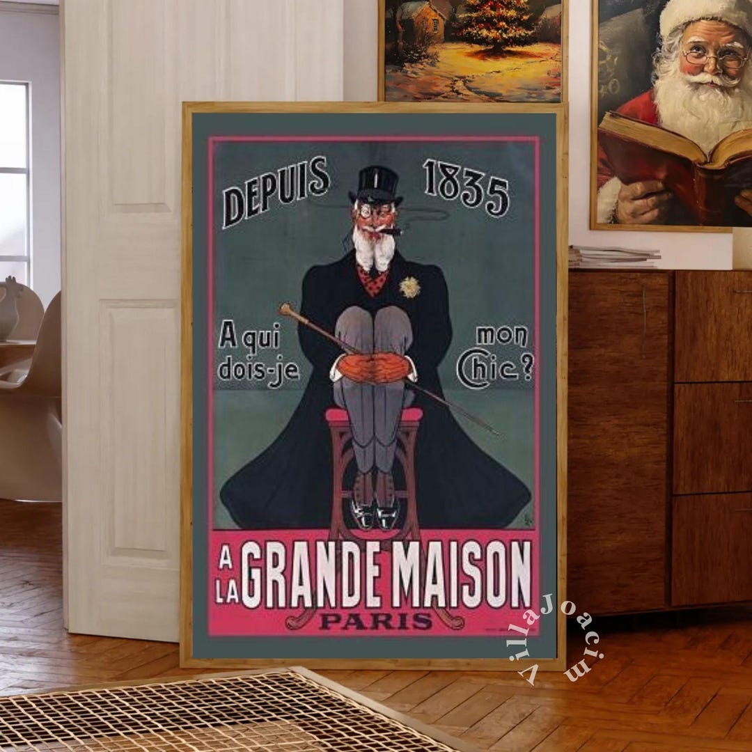 Vintage French Poster Paris 1835 A La Grande Maison Wall Art Retro ...