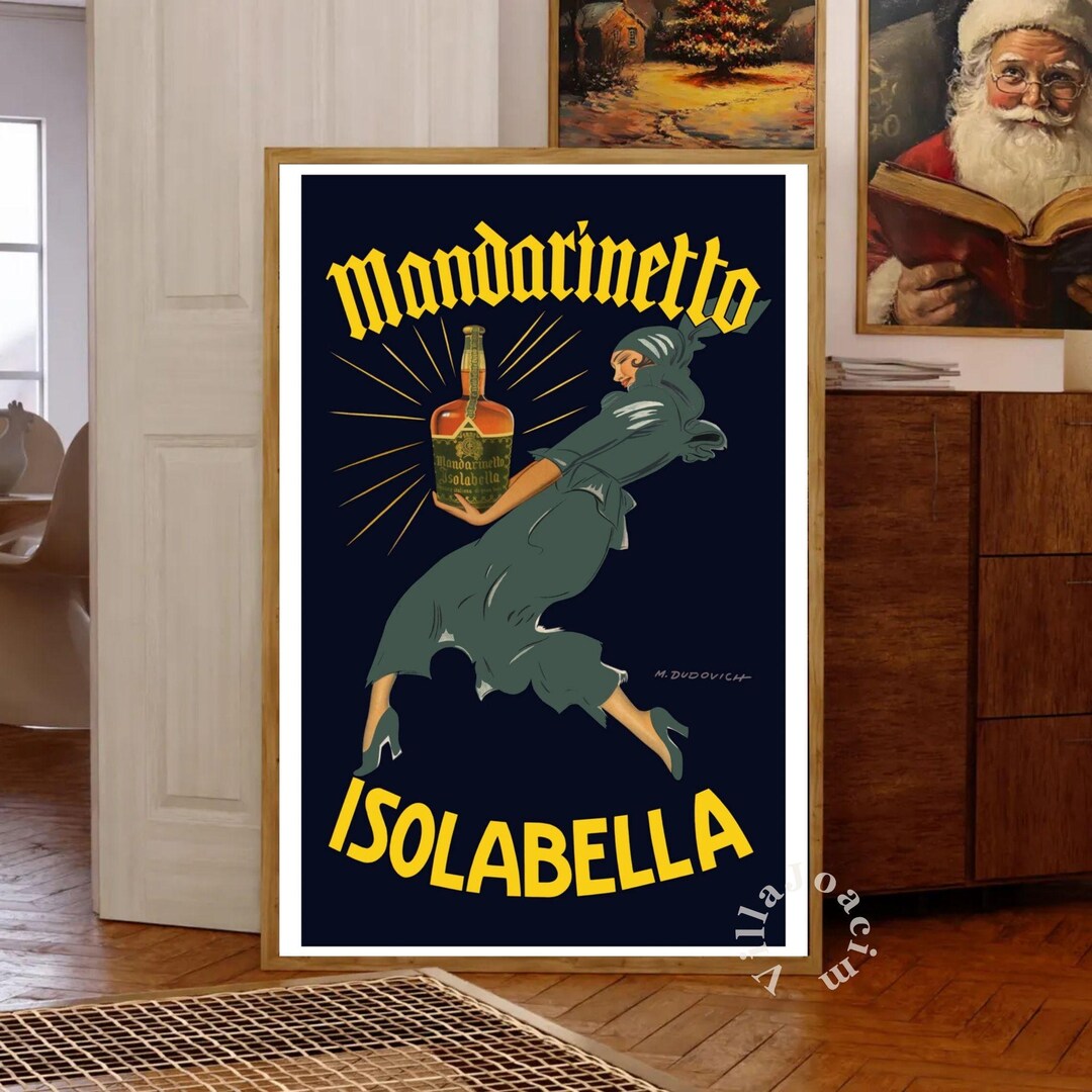 Mandarinetto Isolabella Poster, Vintage Italian Liquor Art Print, Retro ...