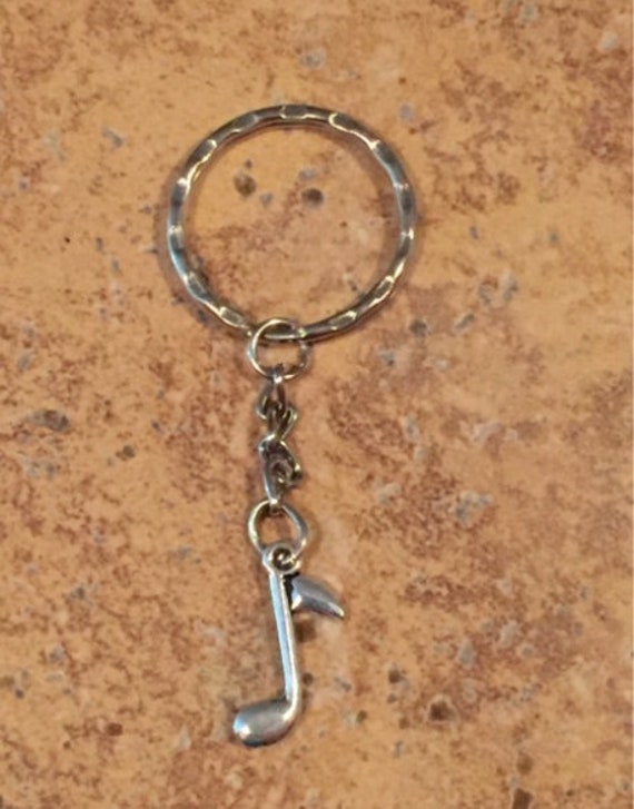 Silver Note Key Ring | Etsy