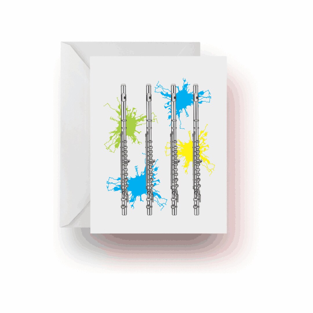 Flute Notecards, Set of 10, Music Teacher Gift - Etsy