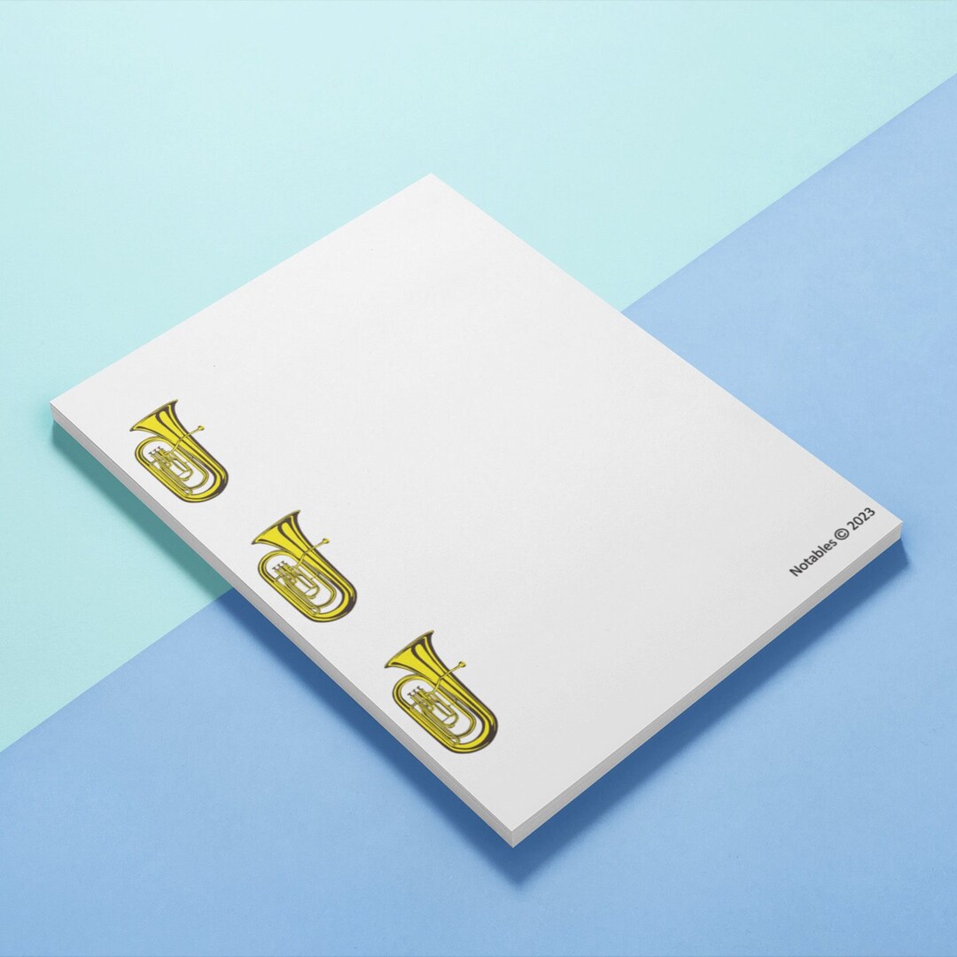 6 Pack of Tuba Notepads, Music Notepads - Etsy