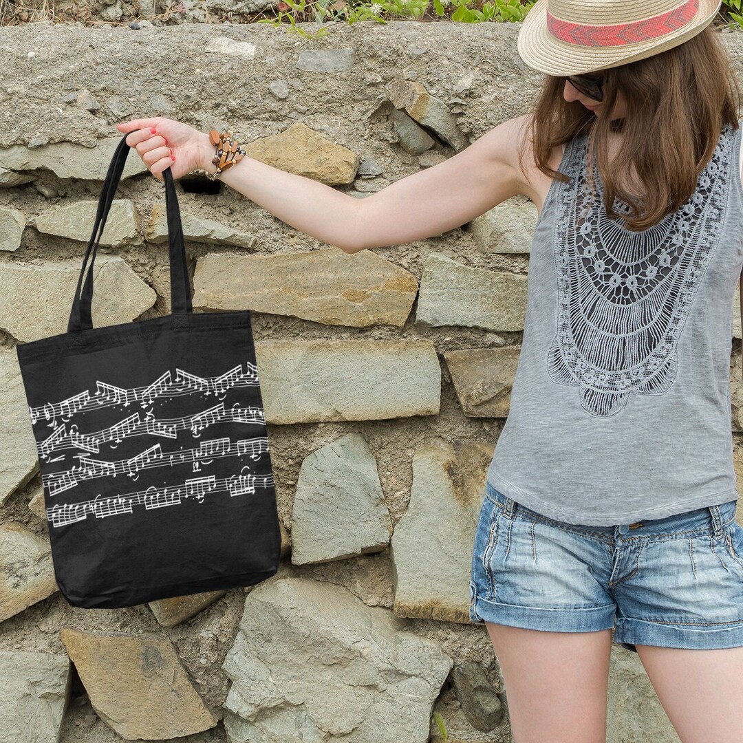 Music Page Tote Bag, Canvas Tote Bag, Music Gift, Music Teacher Gift ...
