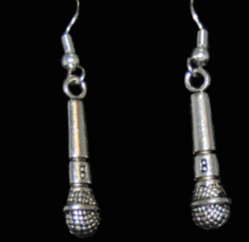 Microphone Earrings, Music Earrings - Etsy