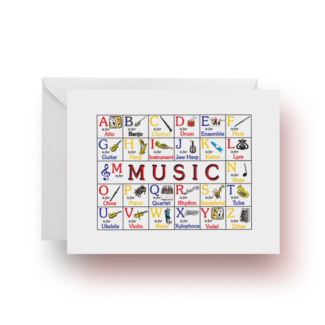 Stationery, Notecards, Music Notecards, Music Teacher Gift, ABC Music ...