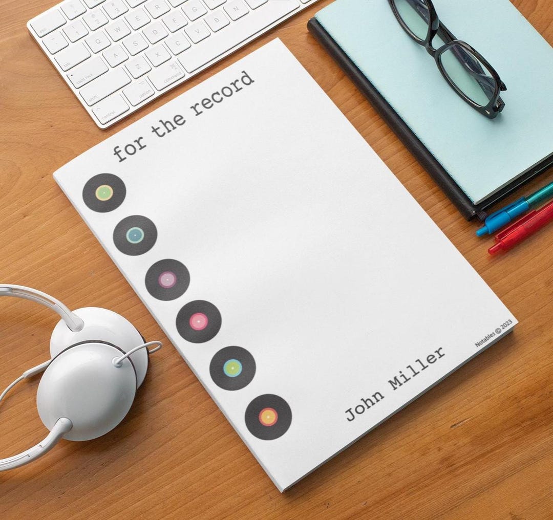 Personalized Music Notepads: for the Record, Multi-pack - Etsy