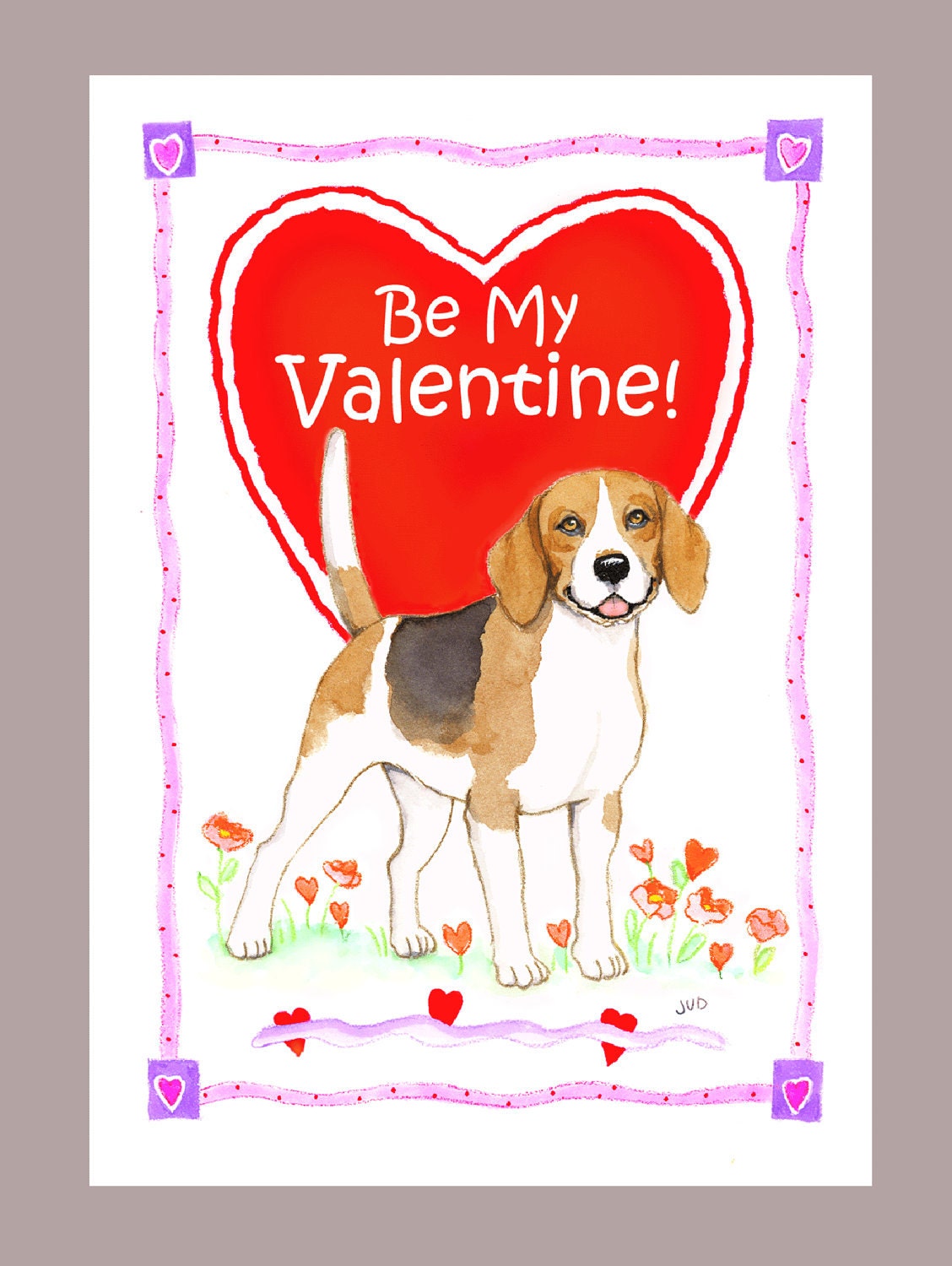 Beagle Valentine Cards