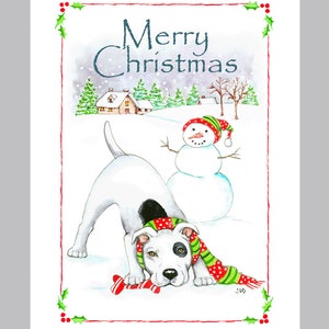 Pit Bull Terrier Christmas Cards Box of 16 Cards & Envelopes - Etsy