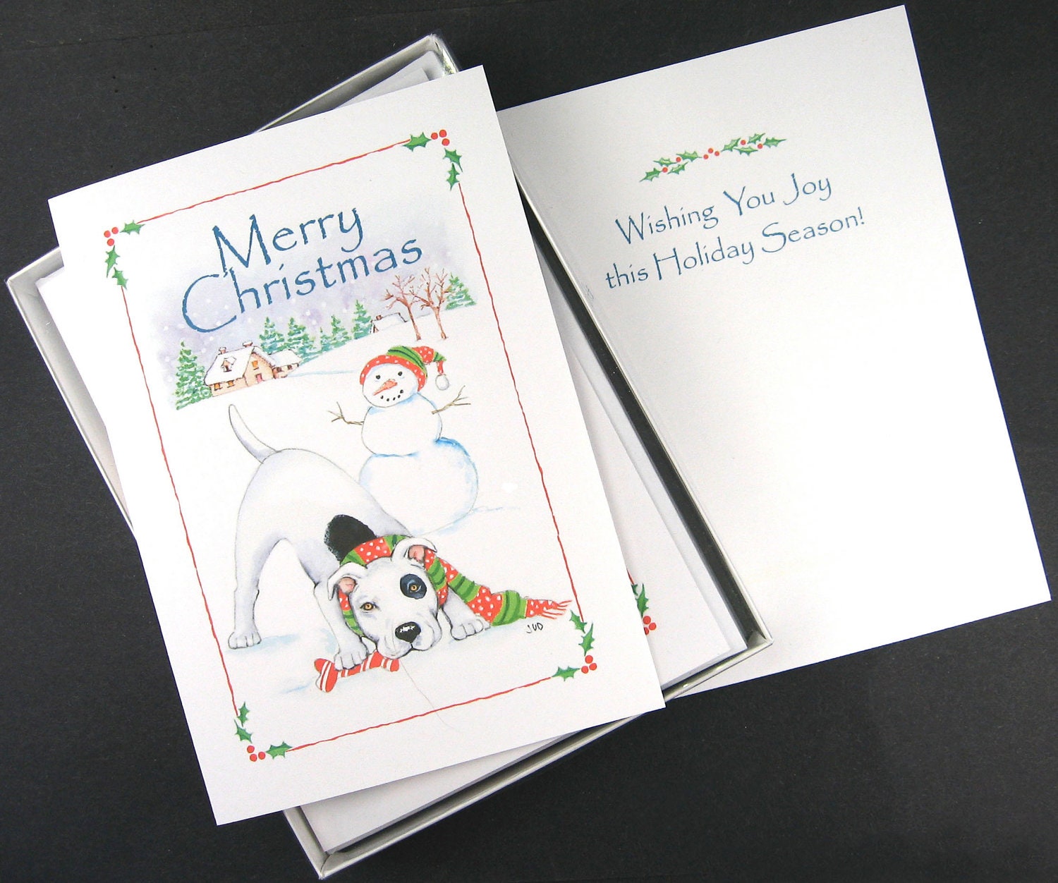 Pit Bull Terrier Christmas Cards Box of 16 Cards & Envelopes - Etsy