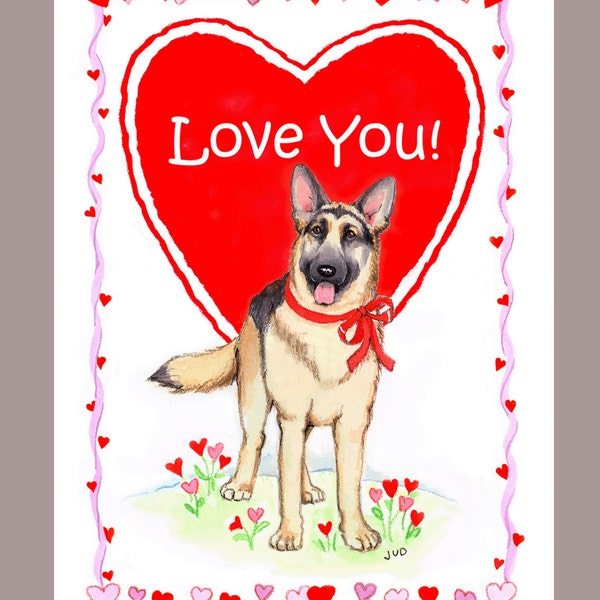 German Shepherd Valentine Cards - Etsy