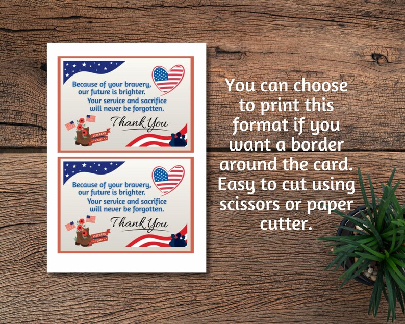 Patriotic Veterans Day Thank You Card: Printable Military Appreciation ...
