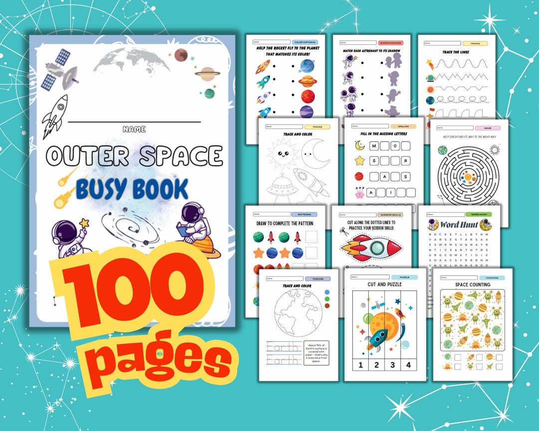 Outer Space Busy Book: Preschool Learning Activities (digital Download ...